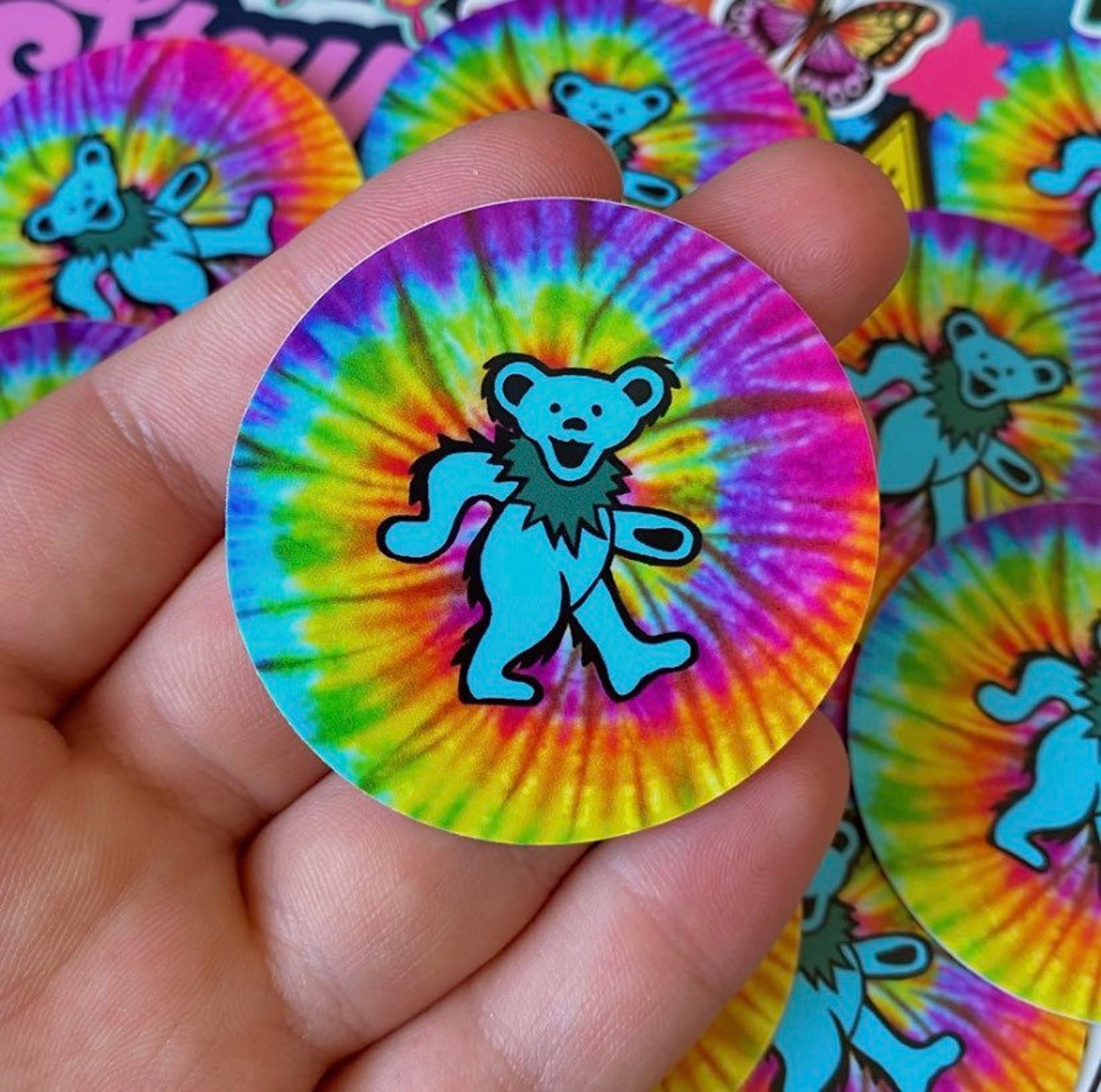 Grateful Dead tie-dye Dancing Bear stickers Deadhead | Etsy Grateful Dead tie-dye Dancing Bear stickers Deadhead | Etsy