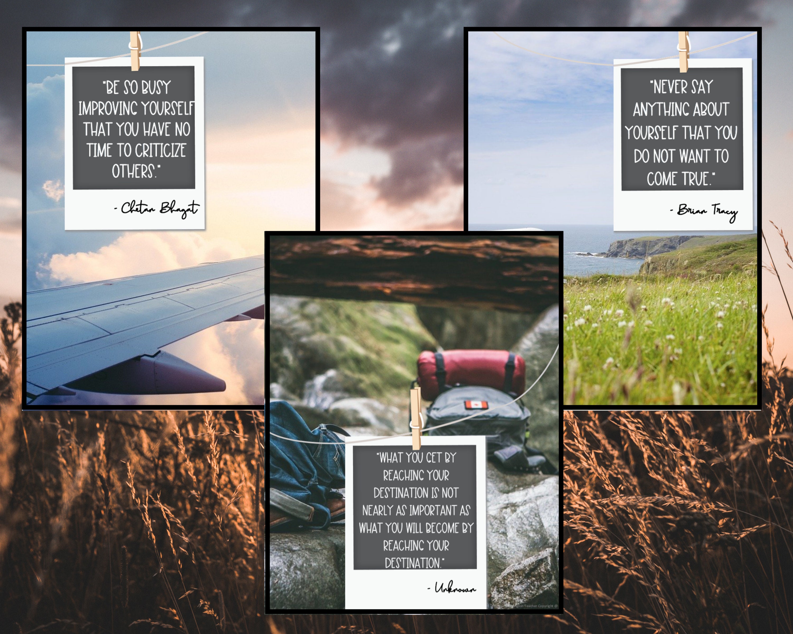 Growth Mindset Poster Set of 20 | Travel and Adventure Themed Bulletin ...