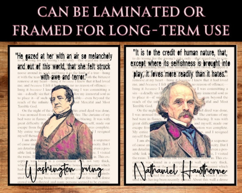 VINTAGE Dark Romantic Authors Quote Posters | American Literature High ...