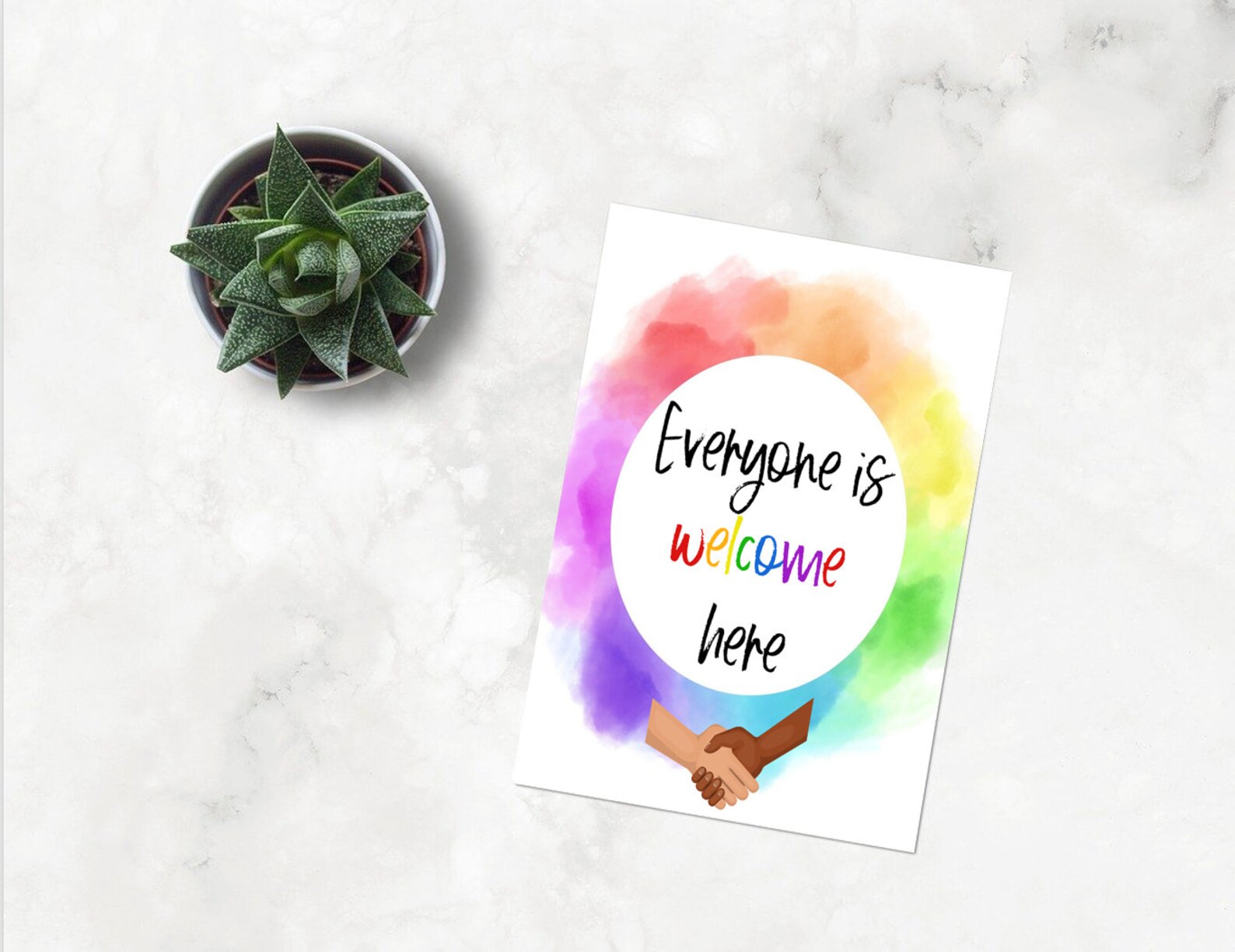 Everyone is Welcome Here Inclusion Poster | Teacher Gift | Counselor ...
