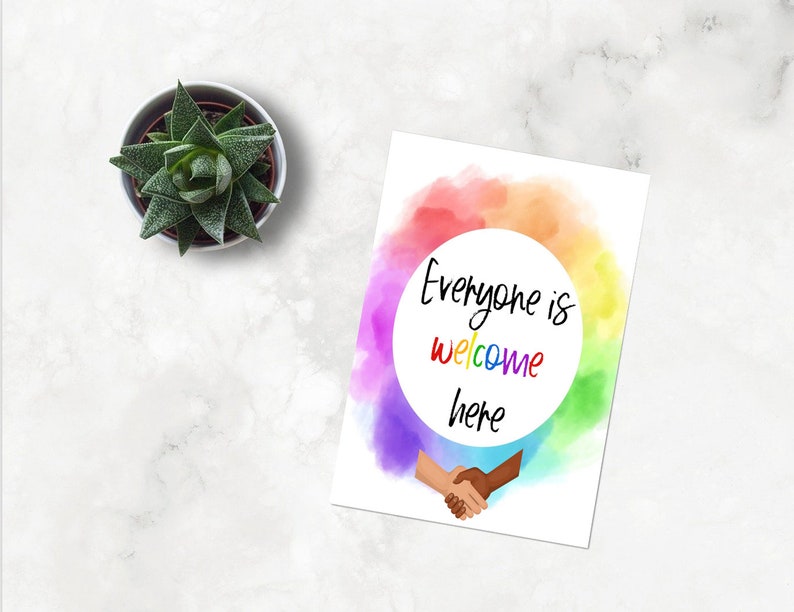 Everyone is Welcome Here Inclusion Poster | Teacher Gift | Counselor ...