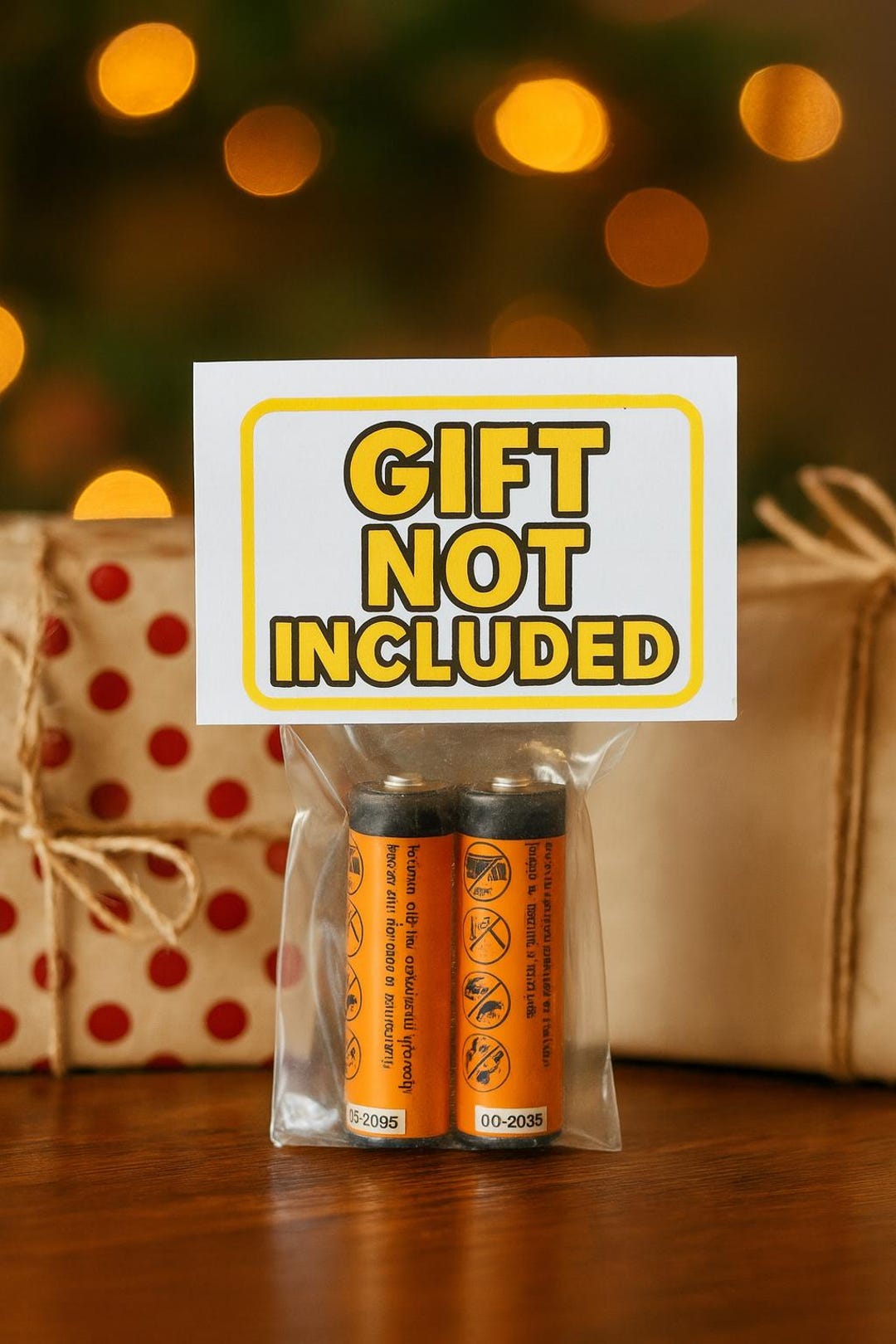 Gift Not Included: Funny AA Battery Gag Gift - Prank Stocking Stuffer ...