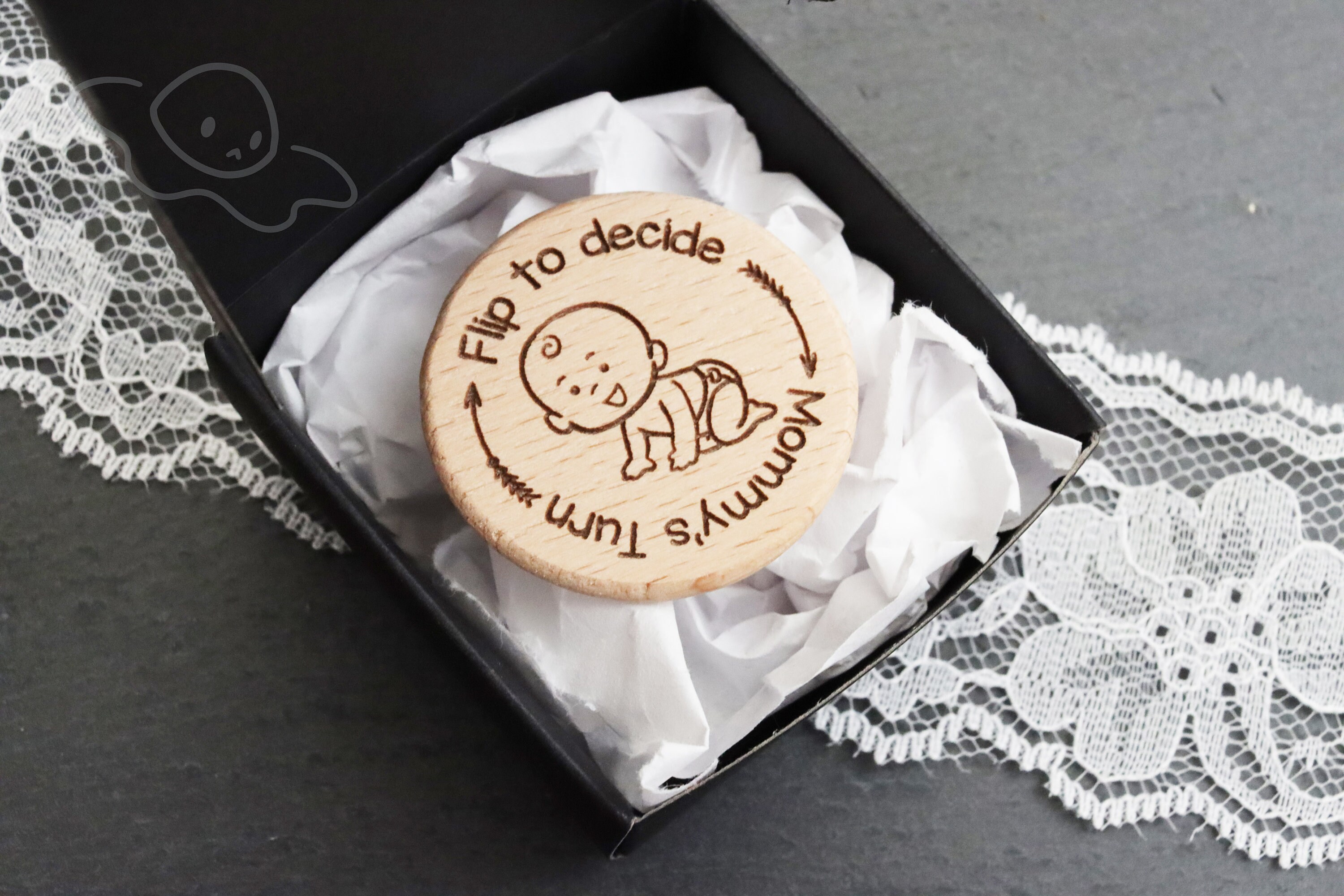 New Parents Decision Flip Coin, Custom Wooden Fun Coin, Decision Making ...