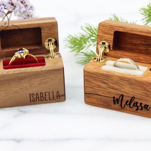 Personalized Slim Engagement Ring Box Wedding Ring Box | Etsy