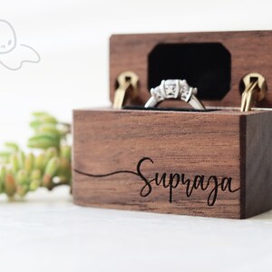 Personalized Slim Engagement Ring Box Wedding Ring Box - Etsy