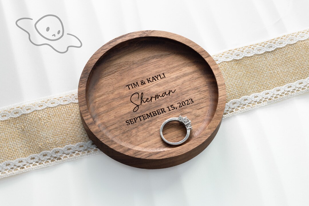 Large Wedding Ring Dish/engagement Ring Dish/engraved Jewelry Dish/5th ...