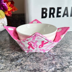 Pink Breast Cancer Microwavable Bowl Cozy, Hot Bowl Cozy, Hot Pad ...