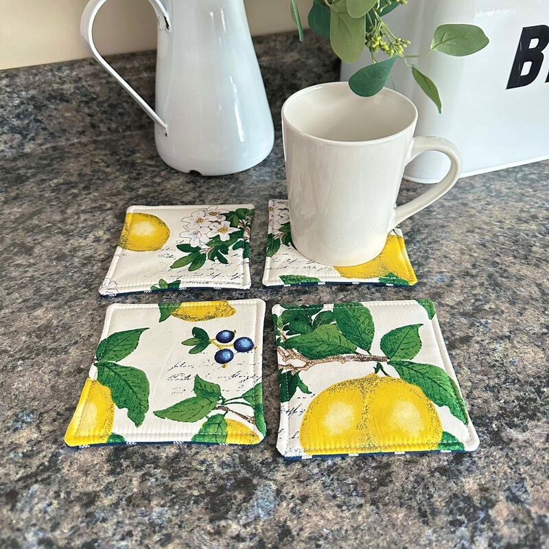 Lemon Coasters - Etsy