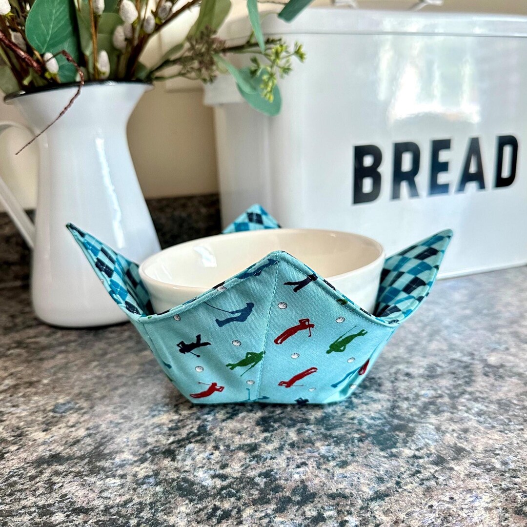 Golfer Microwave Bowl Cozy, Hot Soup Bowl Holder, Cozies for Hot Bowls ...