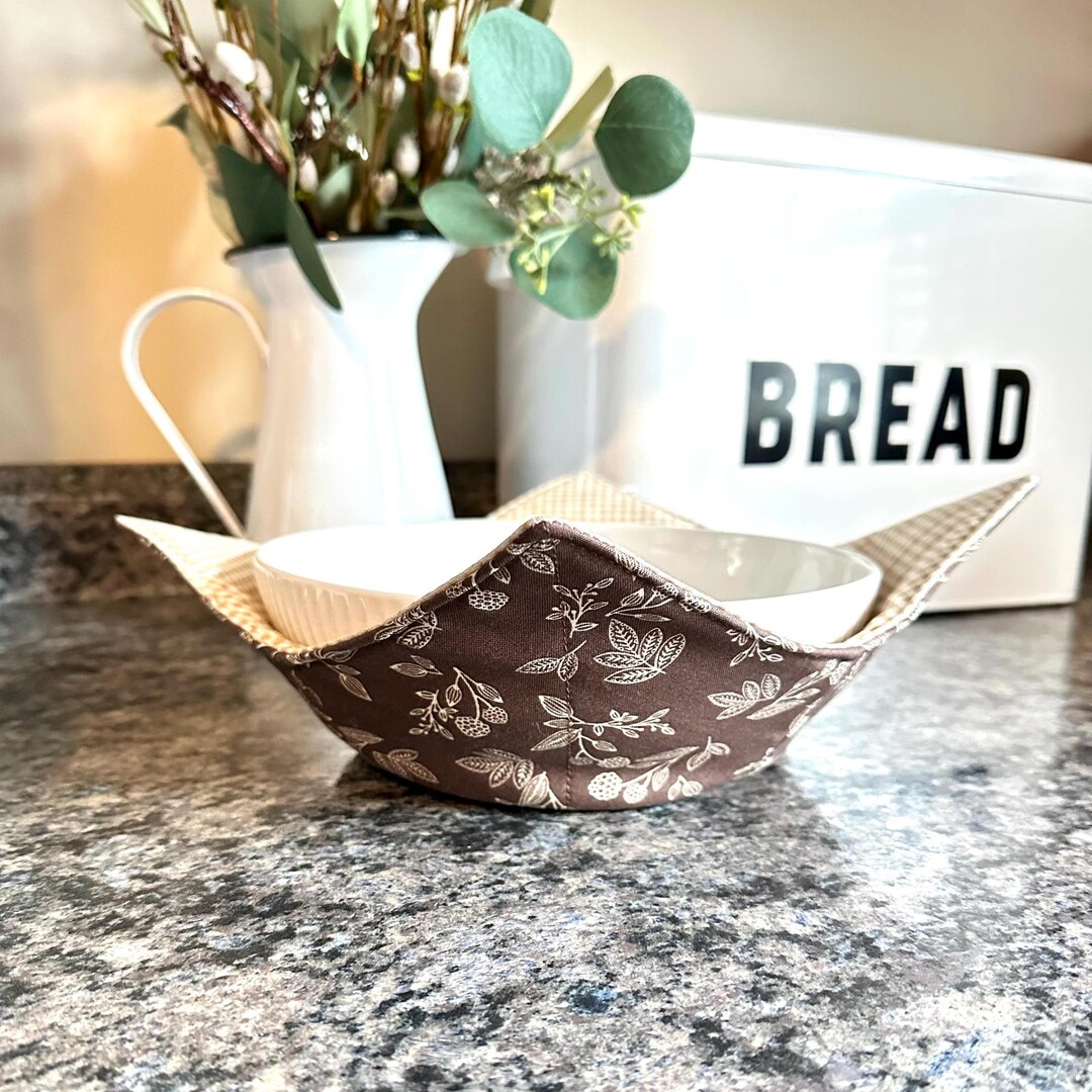 Large Microwavable Serving Bowl Cozy, Neutral Hot Bowl Cozies, Large ...