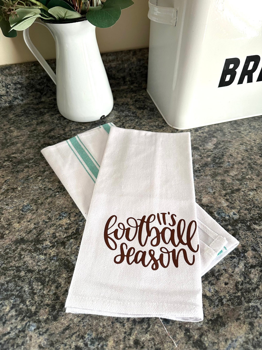 Football Season Flour Sack Kitchen Towels, Football Kitchen Decor ...