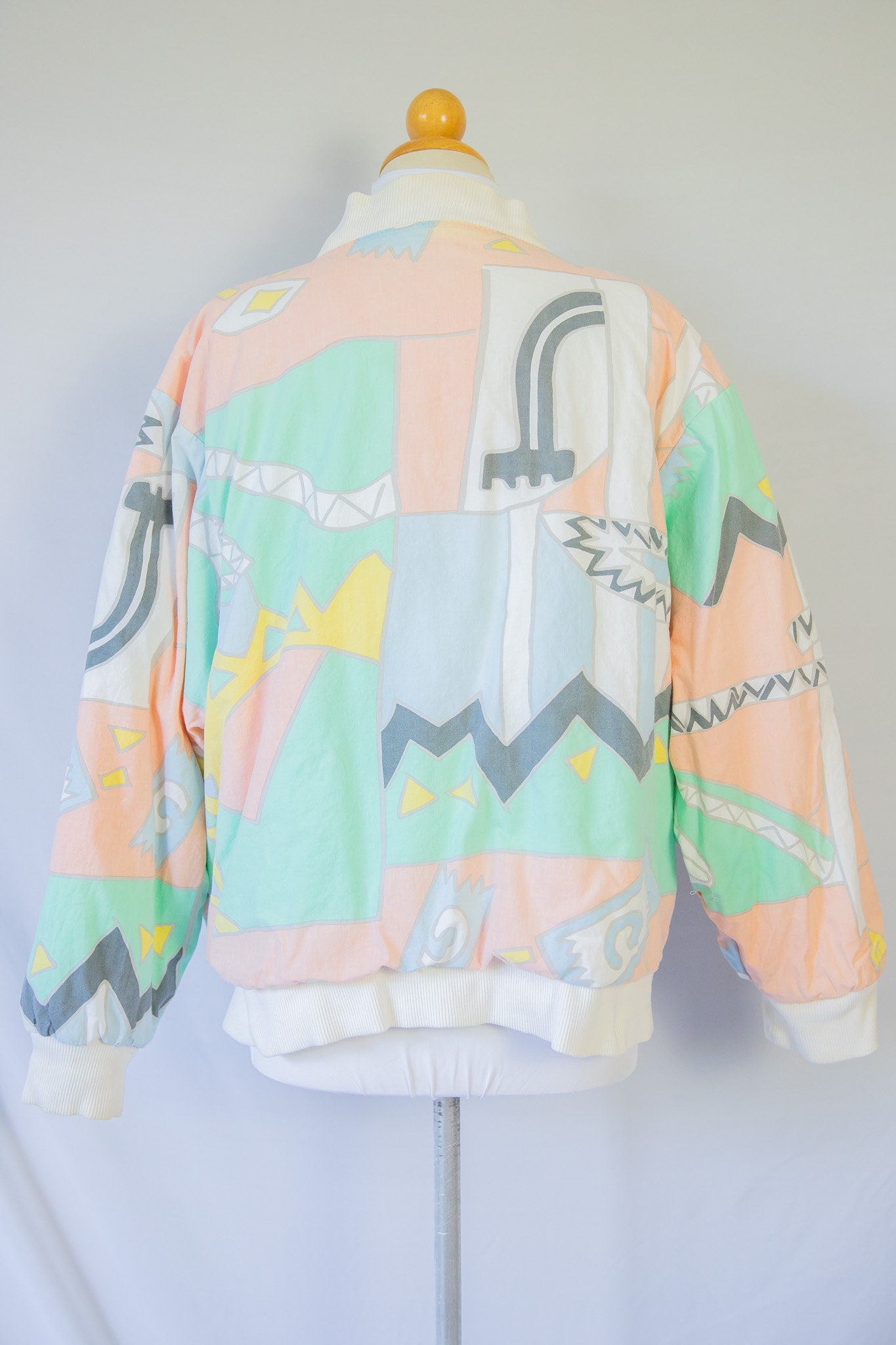 1990s New Wave JAG Pastel Bomber Jacket / Reversible - Etsy