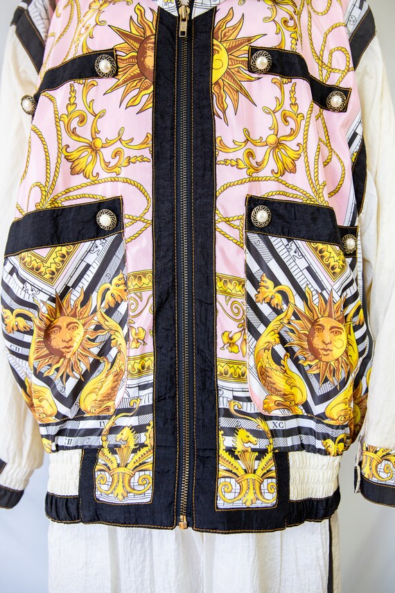 1990s Italian Luxury Print Nylon Track Jacket and Pan… - Gem