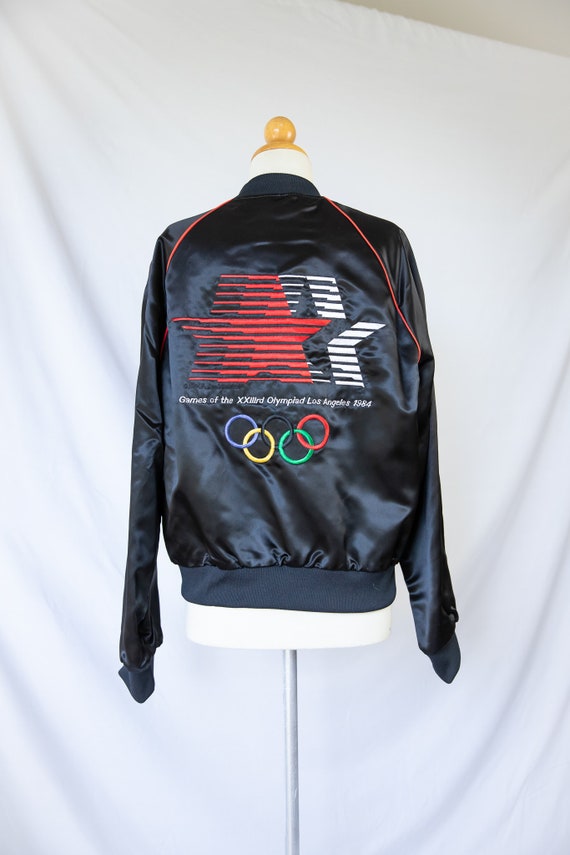RARE Official 1984 Olympics Flight Crew Satin Bomber … - Gem