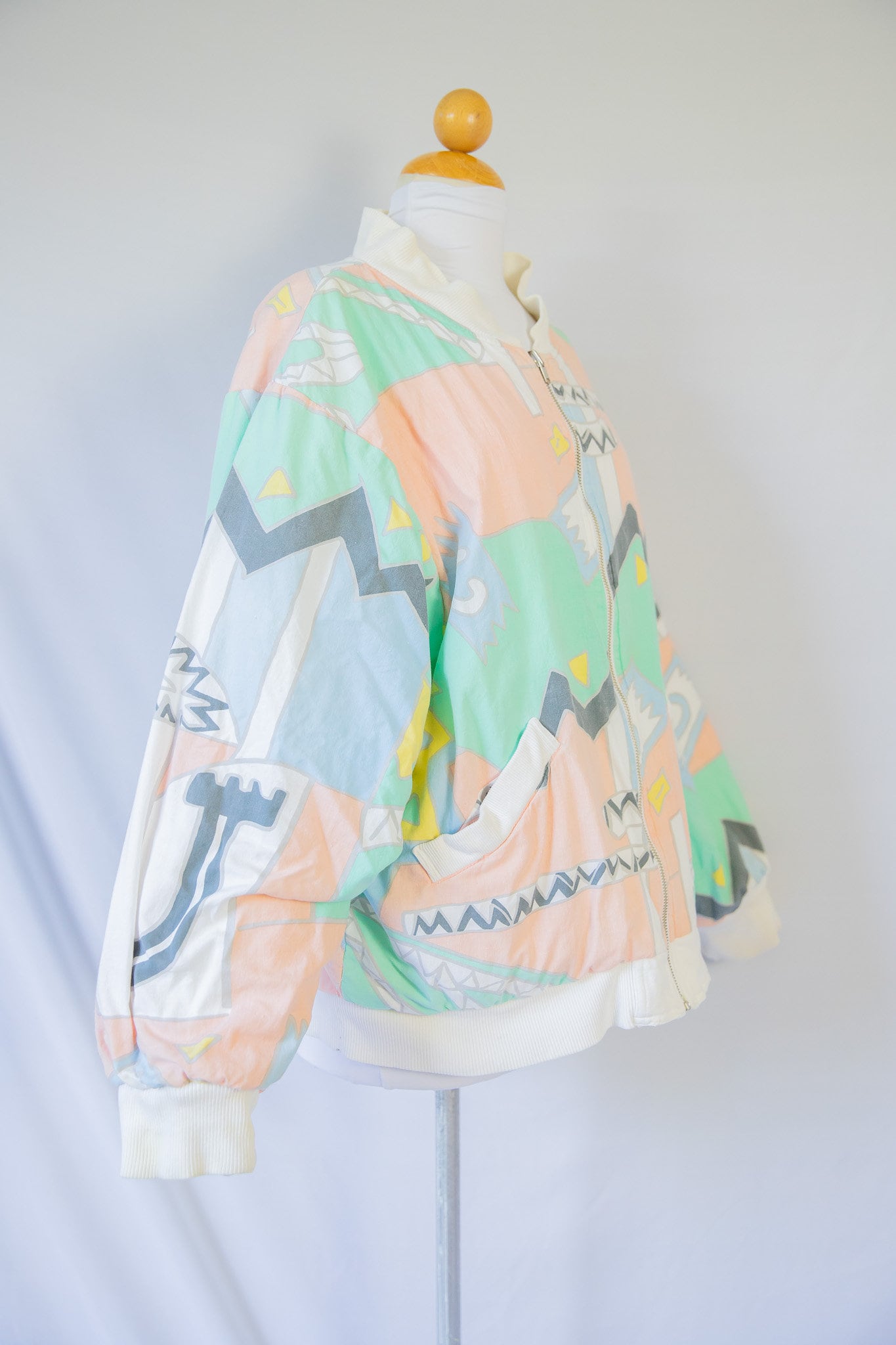 1990s New Wave JAG Pastel Bomber Jacket / Reversible - Etsy
