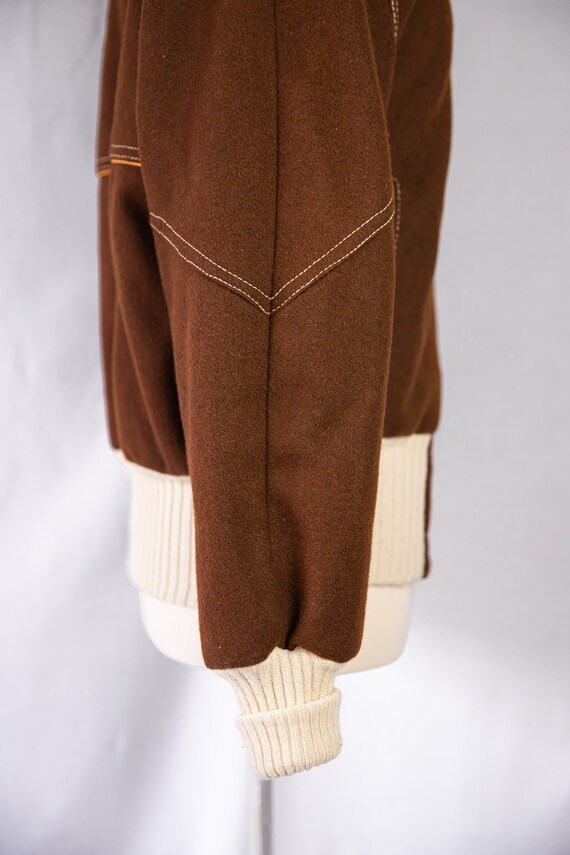 1960s Stuart Nelson brown varsity bomber jacket / lio… - Gem