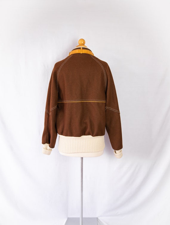 1960s Stuart Nelson brown varsity bomber jacket / lio… - Gem