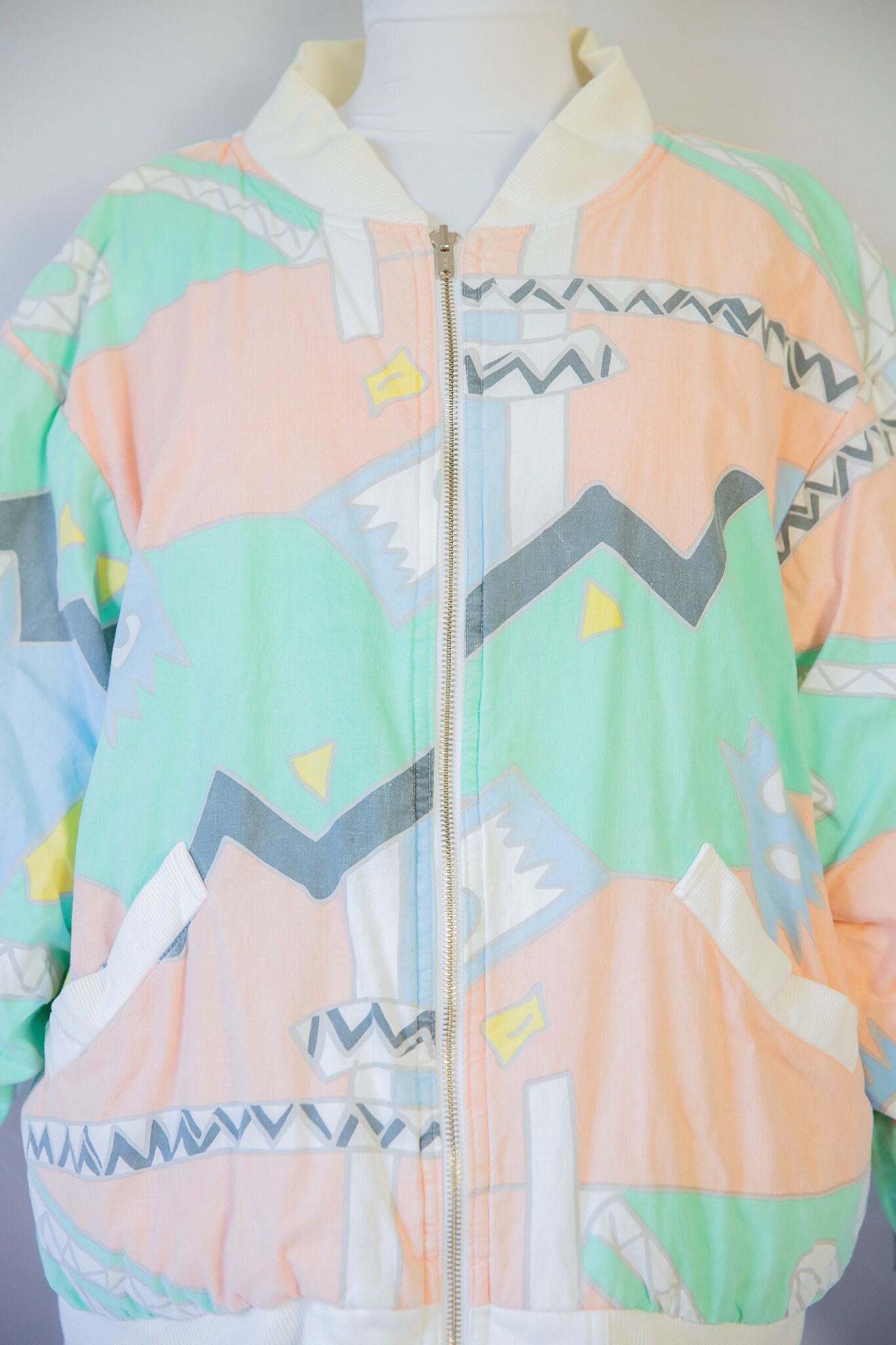1990s New Wave JAG Pastel Bomber Jacket / Reversible - Etsy