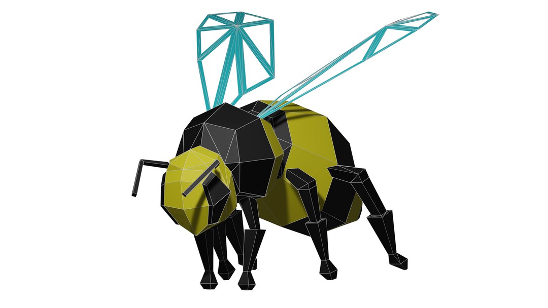Low Poly Bee - Etsy