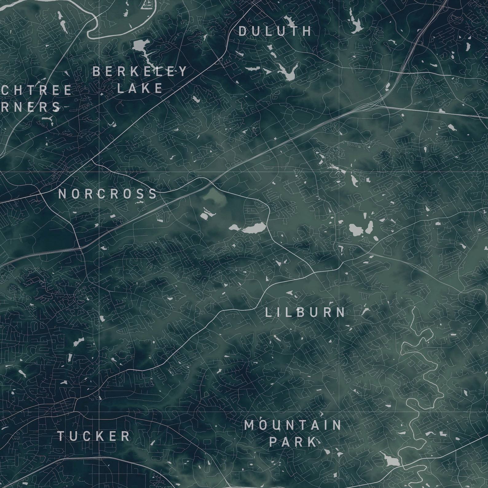 Atlanta, Georgia Topographic Map - Etsy