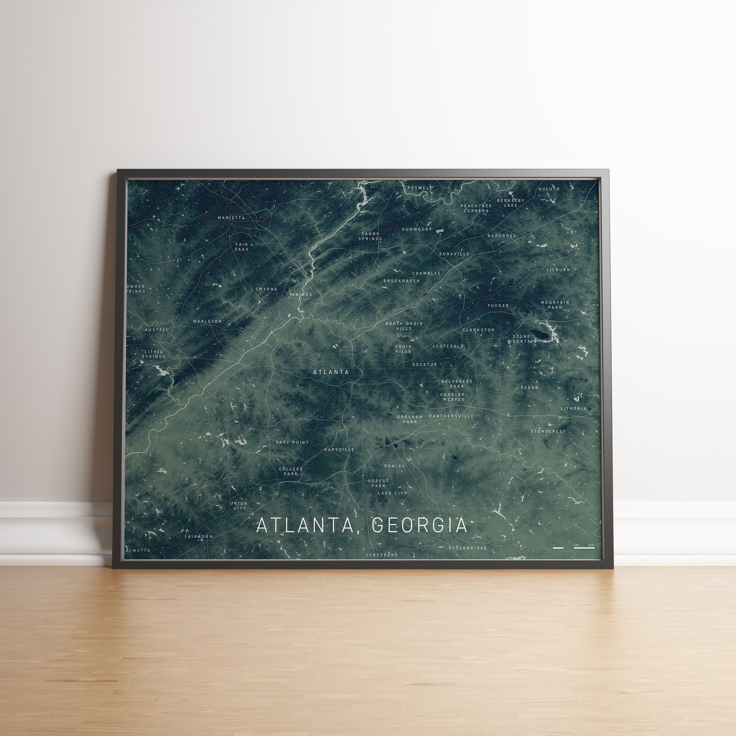 Atlanta, Georgia Topographic Map - Etsy