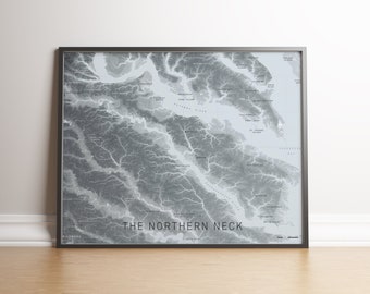 Map of Northern Neck of Virginia - Etsy Canada