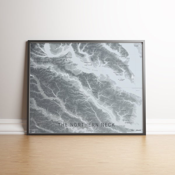 Map of Northern Neck of Virginia - Etsy