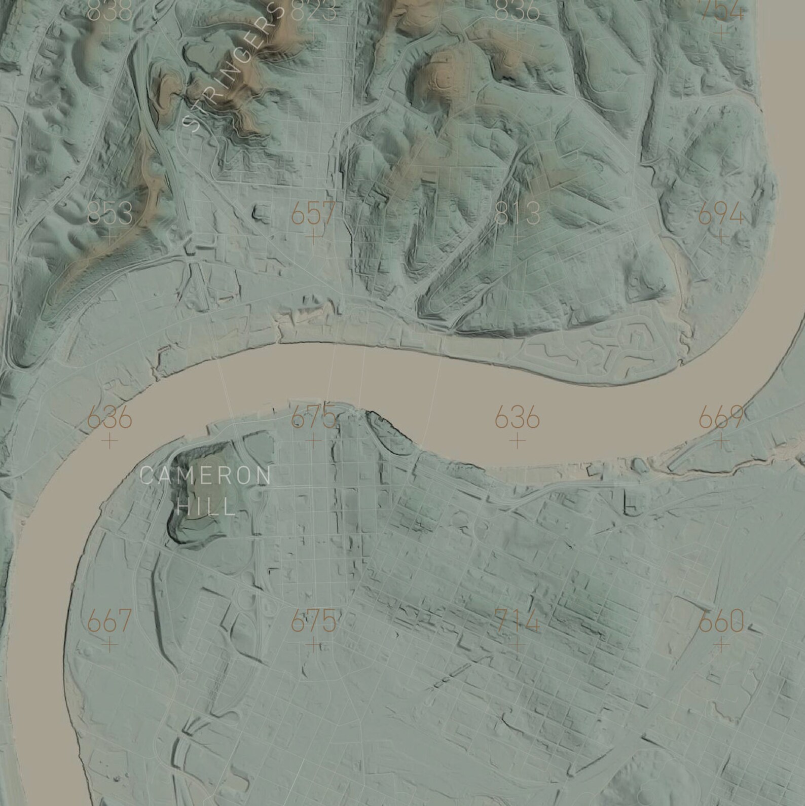 Chattanooga, TN Topographic Map - Museum Quality Matte Print - Etsy