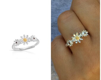 Gold Daisy Ring | Etsy
