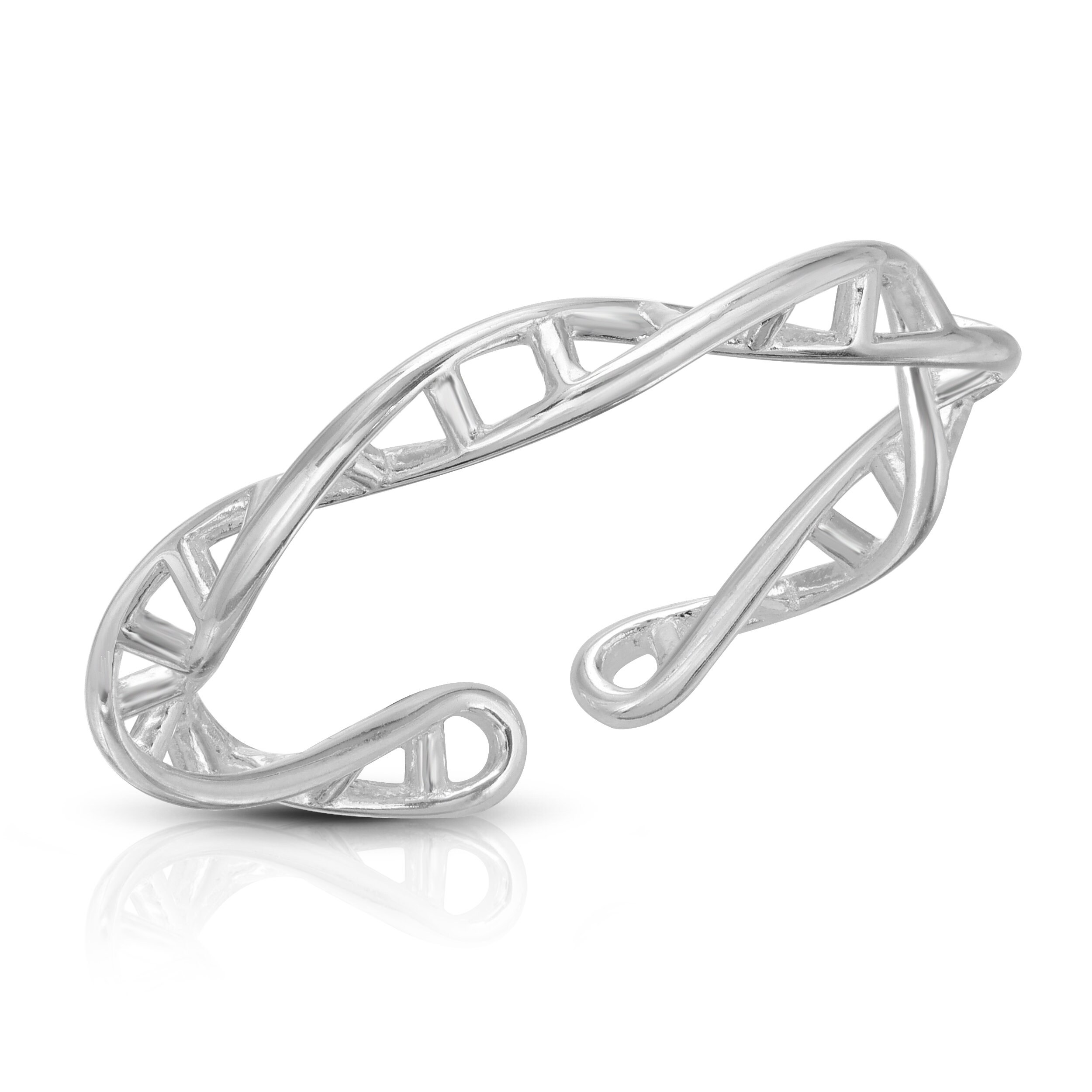 DNA Ring Sterling Silver Molecule Ring Adjustable Open | Etsy
