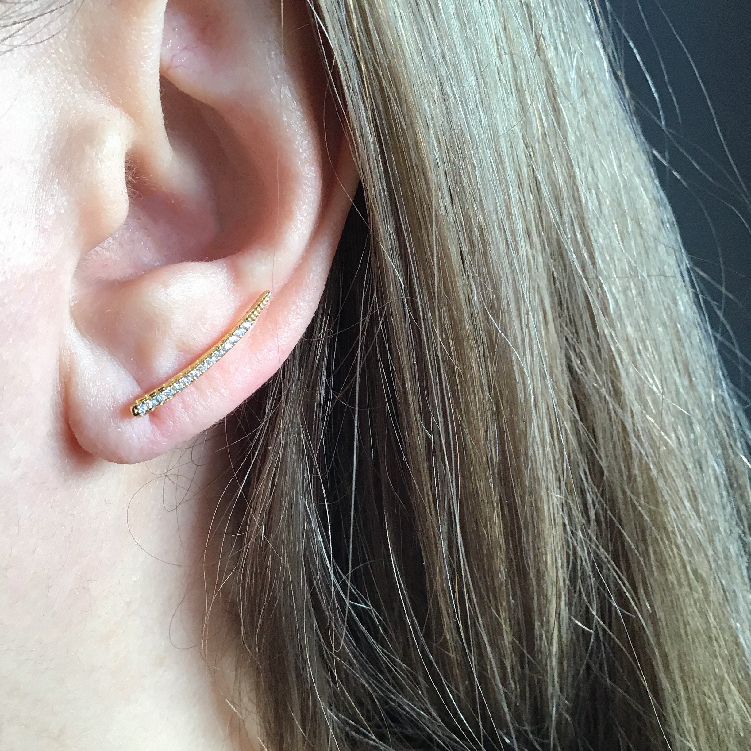 Ear Crawler in Sterling Silverdainty Crawler Earringsilver | Etsy