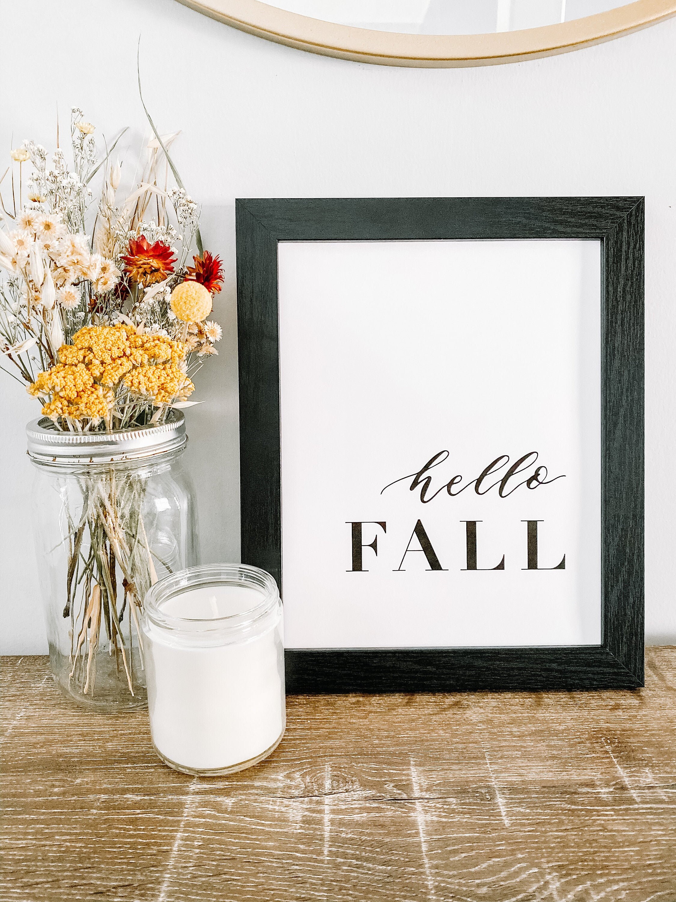 Hello Fall Printable Quote Fall Decor Wall Art Digital - Etsy