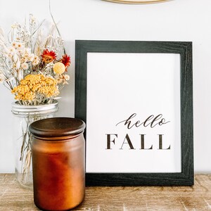 Hello Fall Printable Quote | Fall Decor Wall Art | Digital Download ...