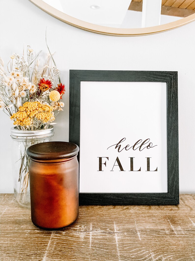 Hello Fall Printable Quote Fall Decor Wall Art Digital - Etsy