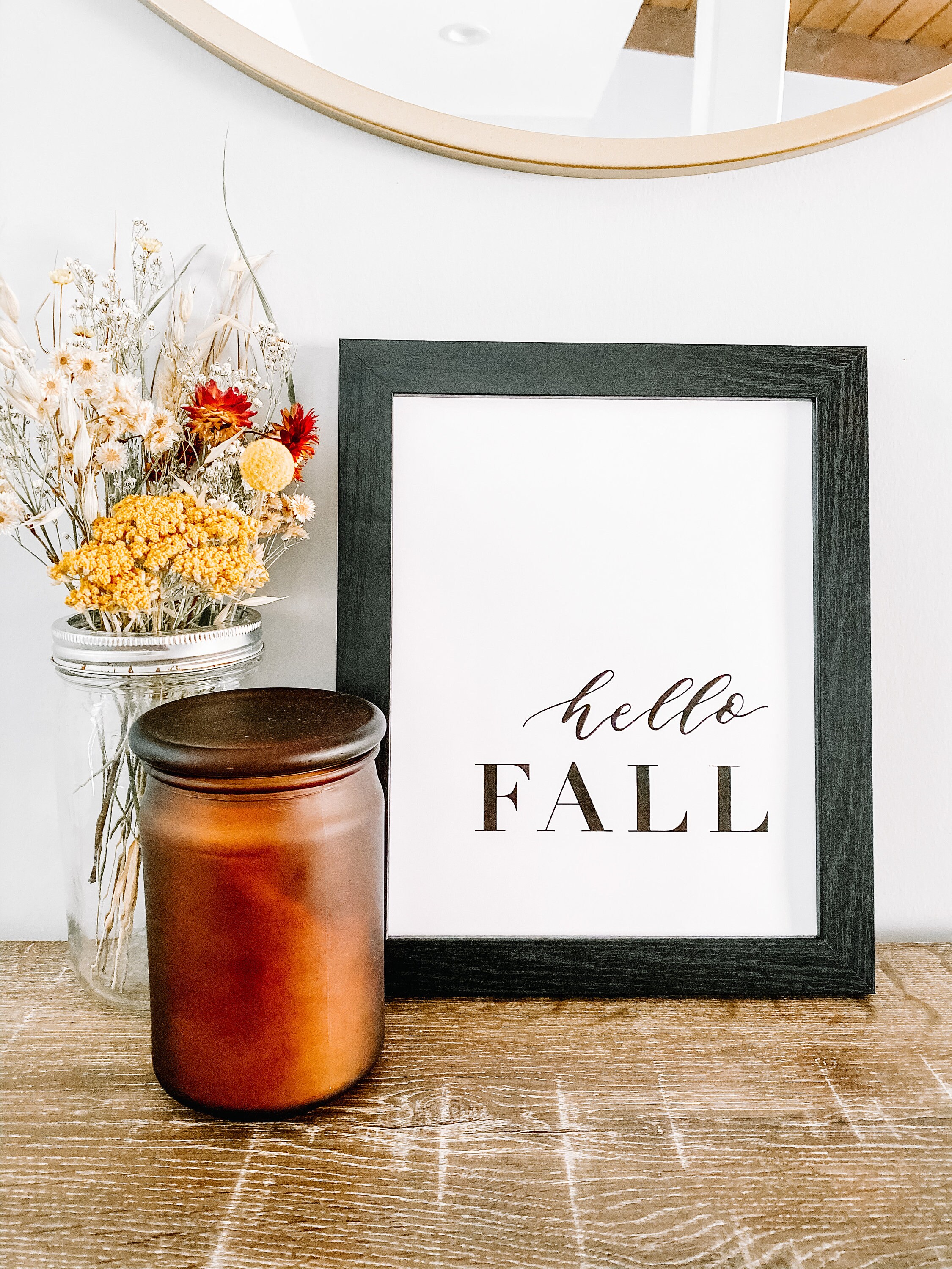 Hello Fall Printable Quote Fall Decor Wall Art Digital - Etsy