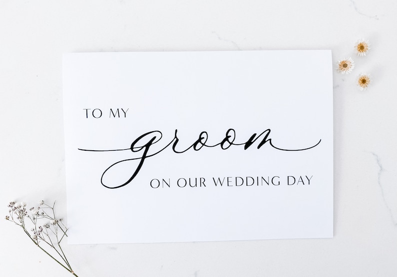 Printable Card to My Groom on Our Wedding Day | Calligraphy | Wedding ...