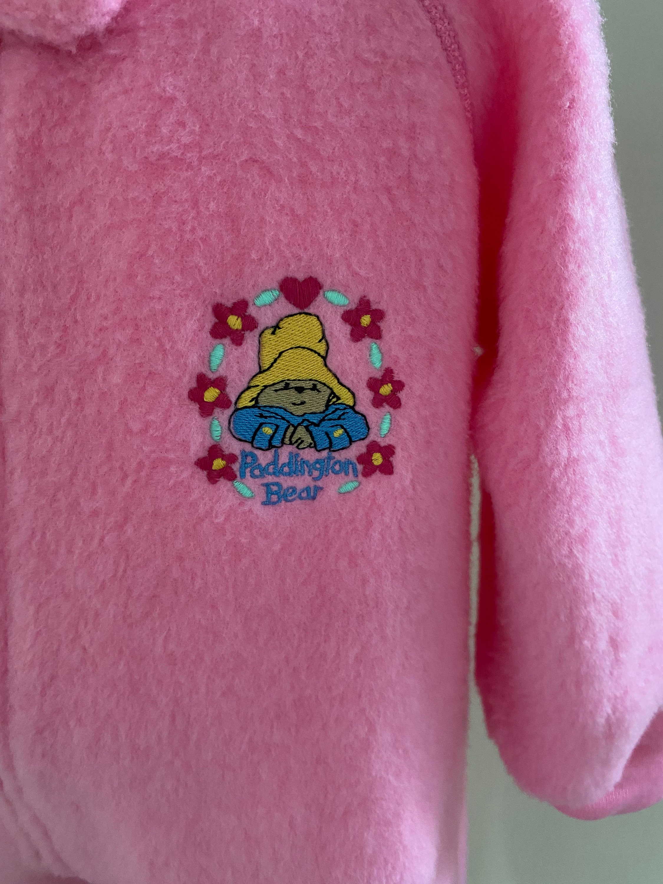 Vintage Paddington Bear Pink Onesie/toy Soft Fleece Toddler Sleeper ...