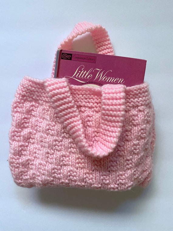 Kid girls Pink Mini woven Knitted crochet small handb… - Gem