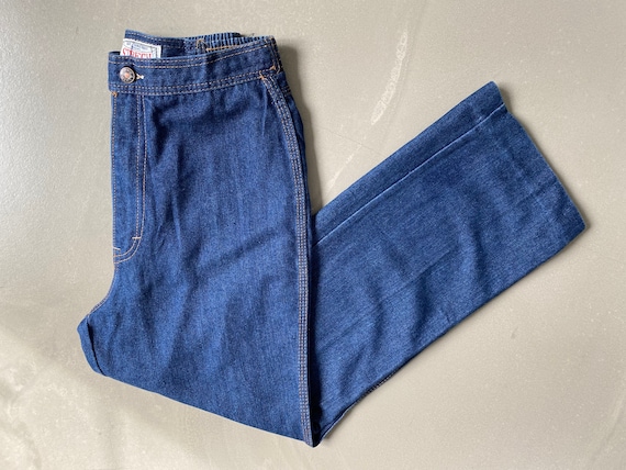 80s Vintage Bay Britches Jeans: Dark Wash Wide Leg De… - Gem