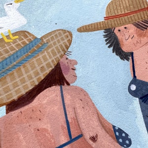 Perfect Beach Body - ORIGINAL Mixed Media Drawing - Etsy