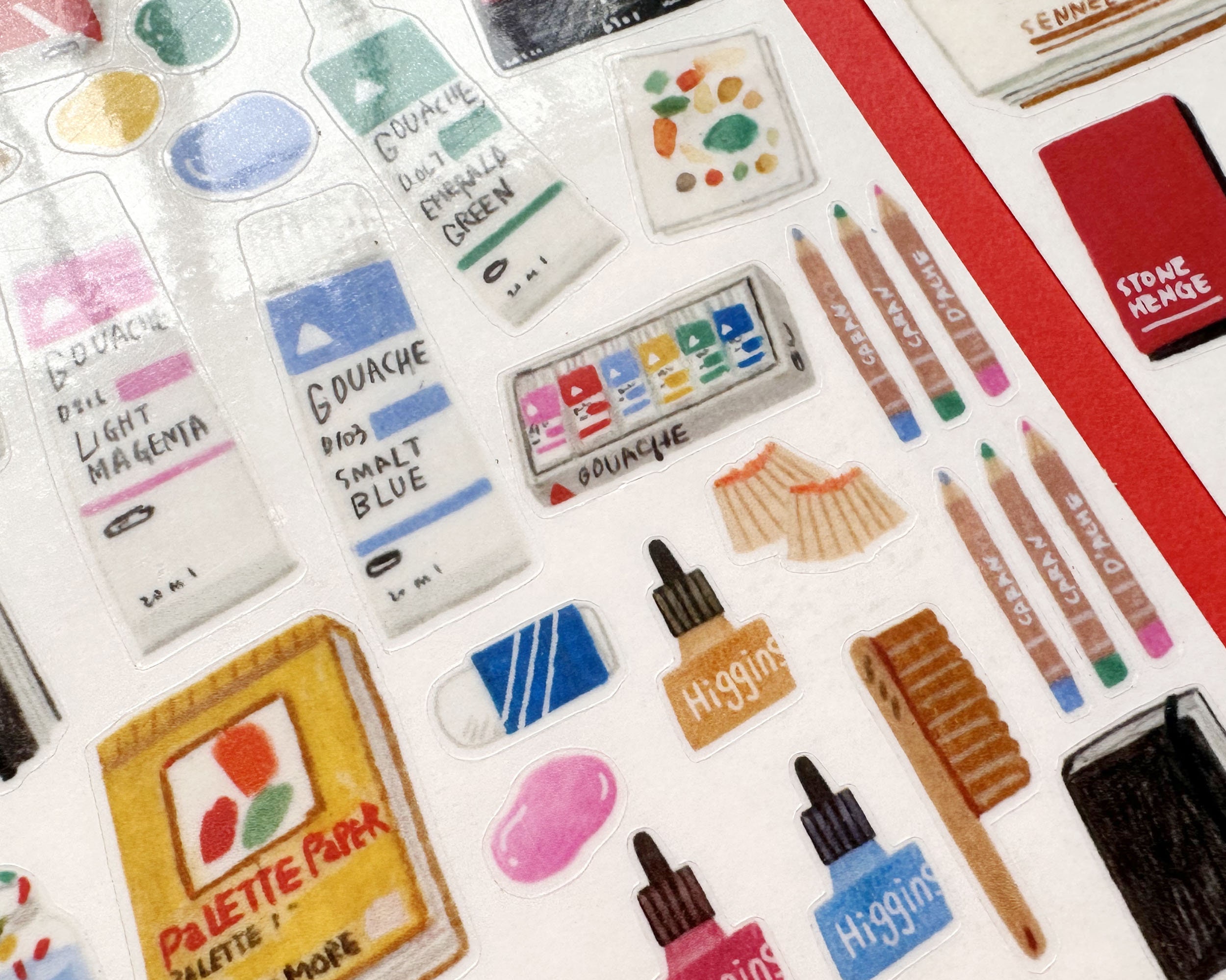 My Favorite Art Supplies Clear Sticker Sheet A6 Bullet Journal - Etsy