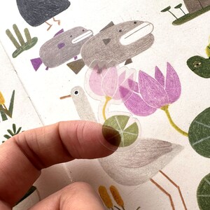 Swamp Animals Alligator Clear Sticker Sheet A6 Bullet Journal Planner ...