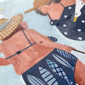 Perfect Beach Body - ORIGINAL Mixed Media Drawing - Etsy