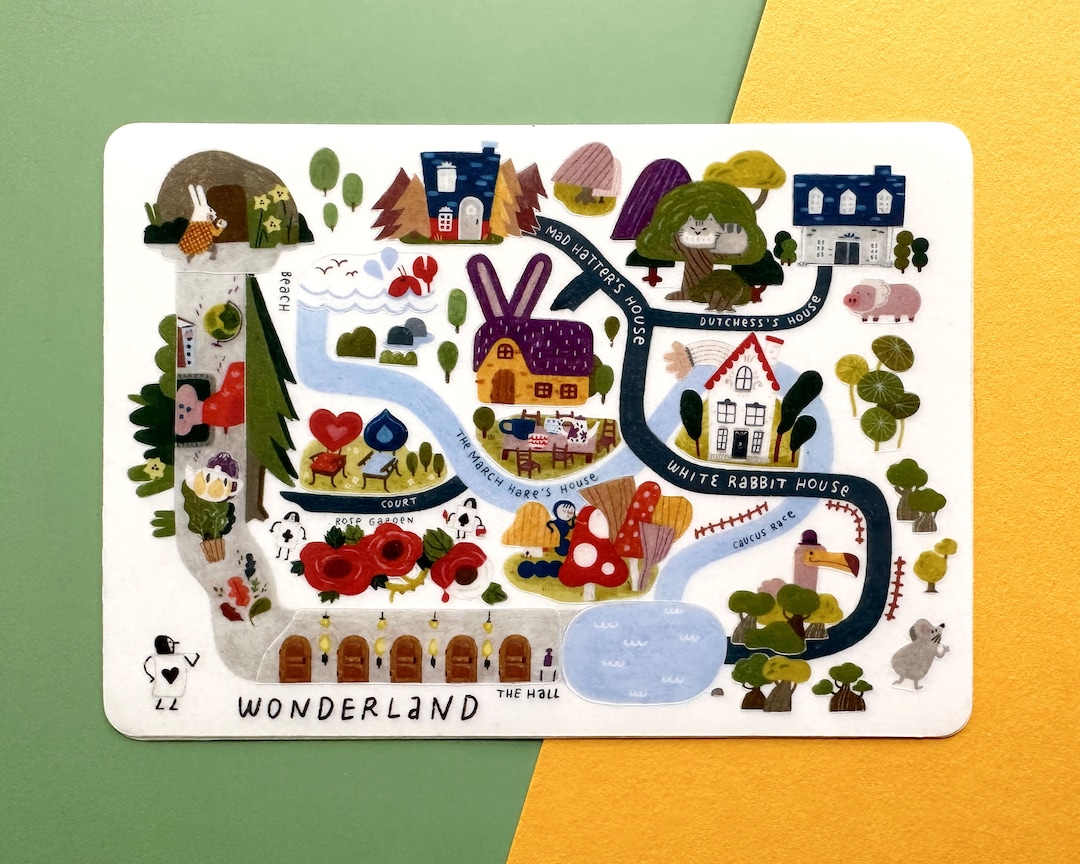 Map of Wonderland Clear Sticker Sheet A6 Bullet Journal Planner Sticker ...