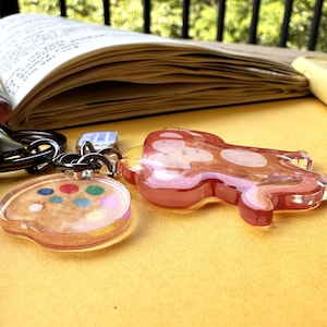 Monkey the Artist Acrylic Key Chain - Etsy