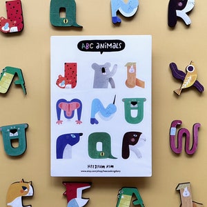 ABC Alphabet Animal Transparent Sticker Sheet A6 Planner, Bullet ...