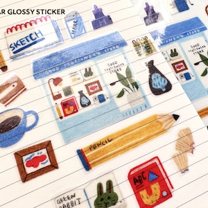 My Favorite Stationery Clear Sticker Sheet A6 Bullet Journal Planner ...