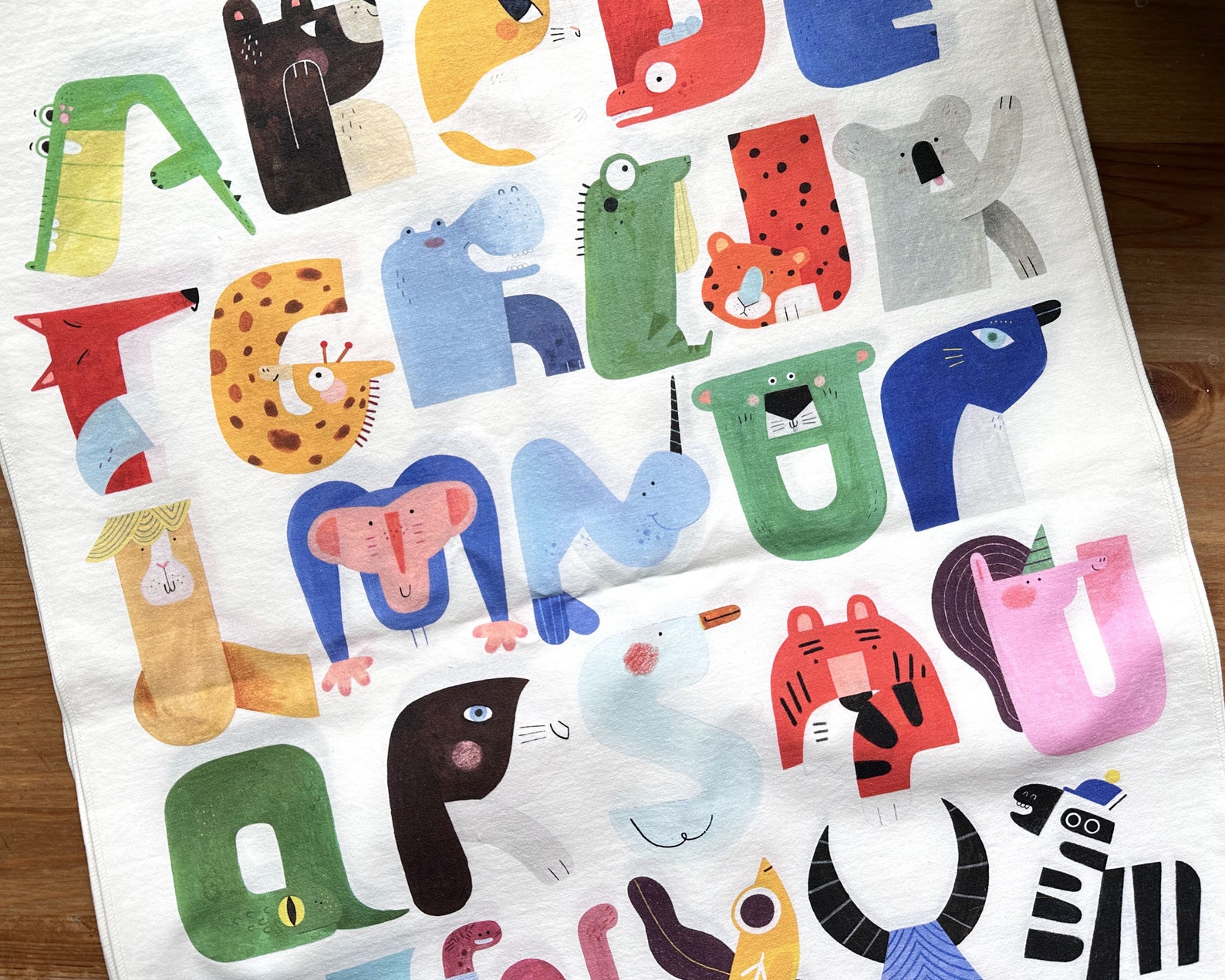 ABC Alphabet Animal Fabric Poster Small Tapestry Wall - Etsy