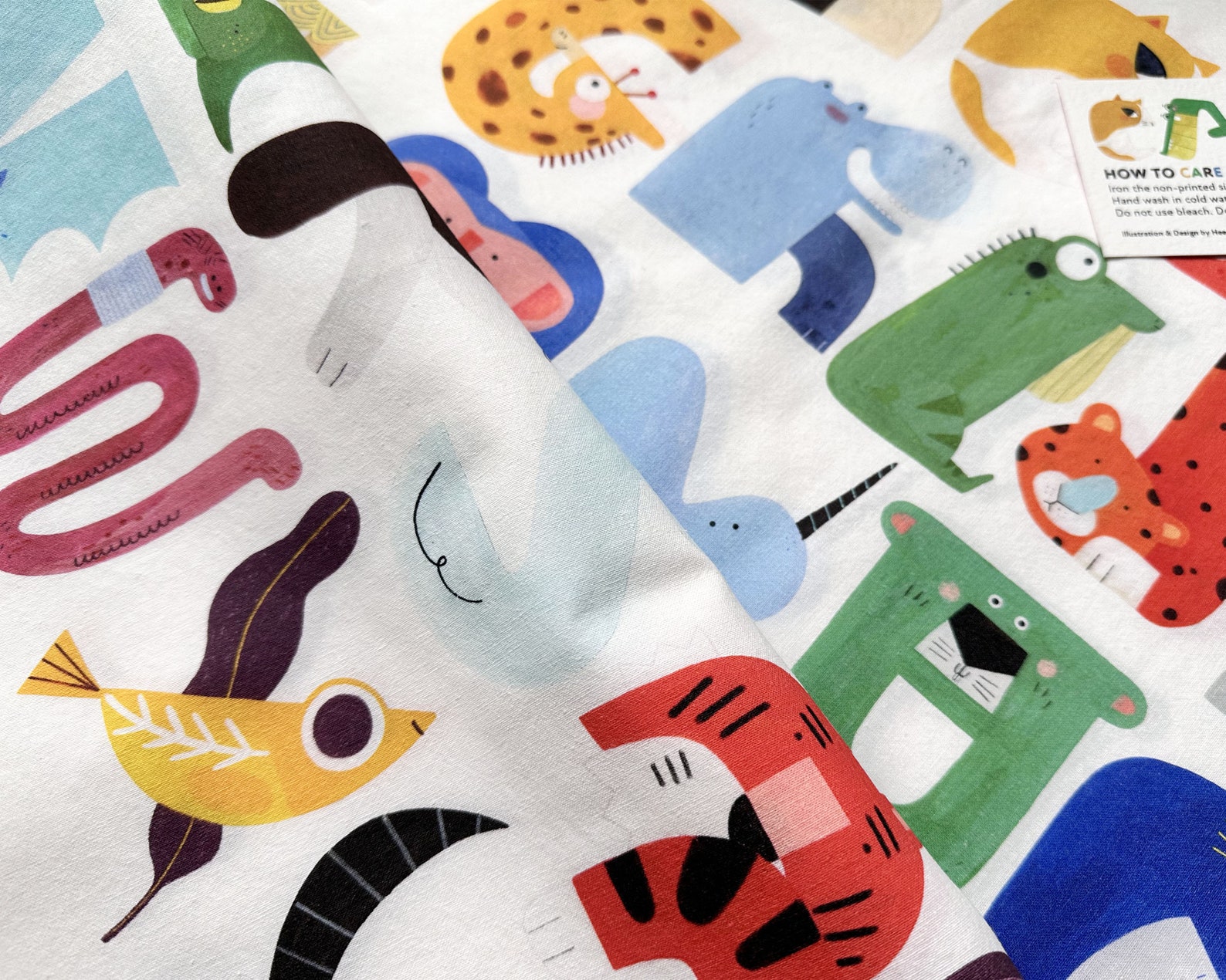 ABC Alphabet Animal Fabric Poster Small Tapestry Wall - Etsy