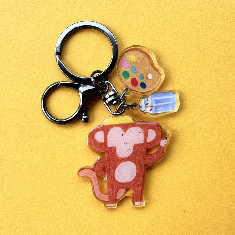 Monkey Key Chain - Etsy